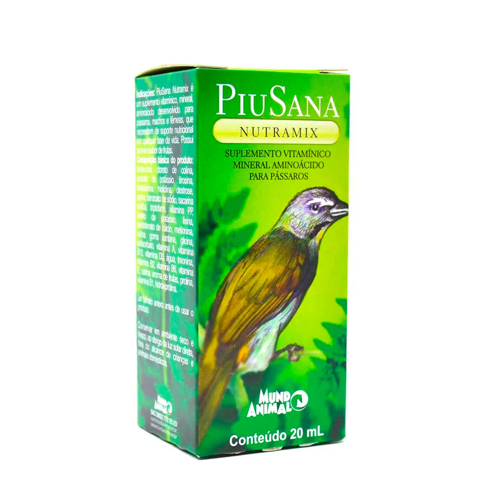 Suplemento Nutramix Para Aves PiuSana 20ml - Da Silva Sauro - Animais ...